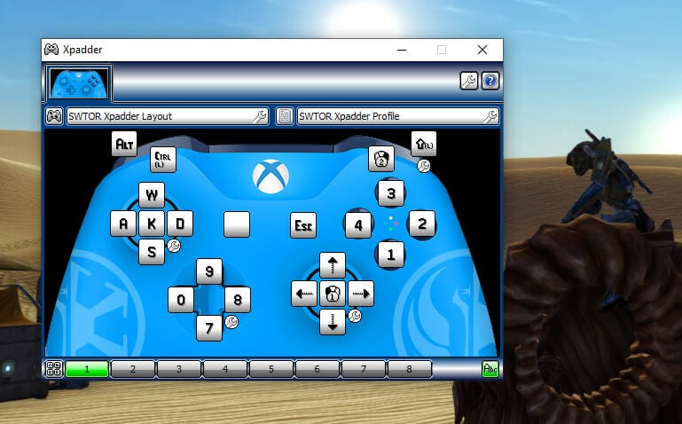 How to play SWTOR with an XBOX Controller with Xpadder / without Steam